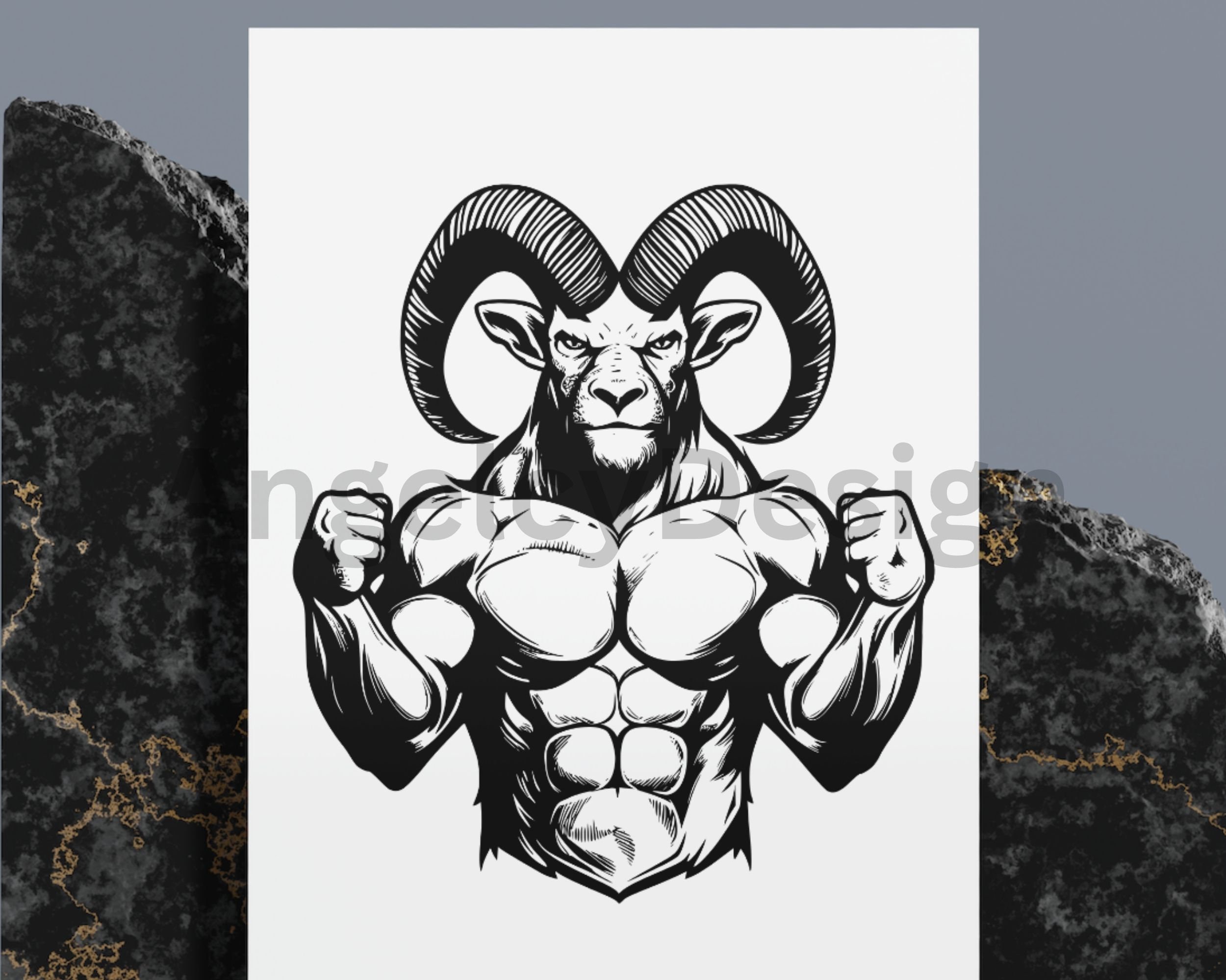 Bodybuilder Svg Designs, Gym Logo Vector, Goat Alligator Wolf Fitness ...