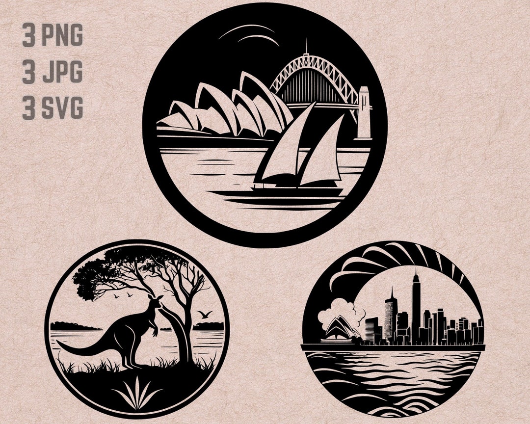 Australia SVG Designs, Australia Logo, Sydney Skyline Vector, Sydney ...