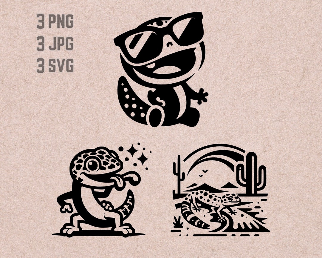 Leopard Gecko Svg Designs, Leopard Gecko Logo, Reptile PNG, Leopard ...