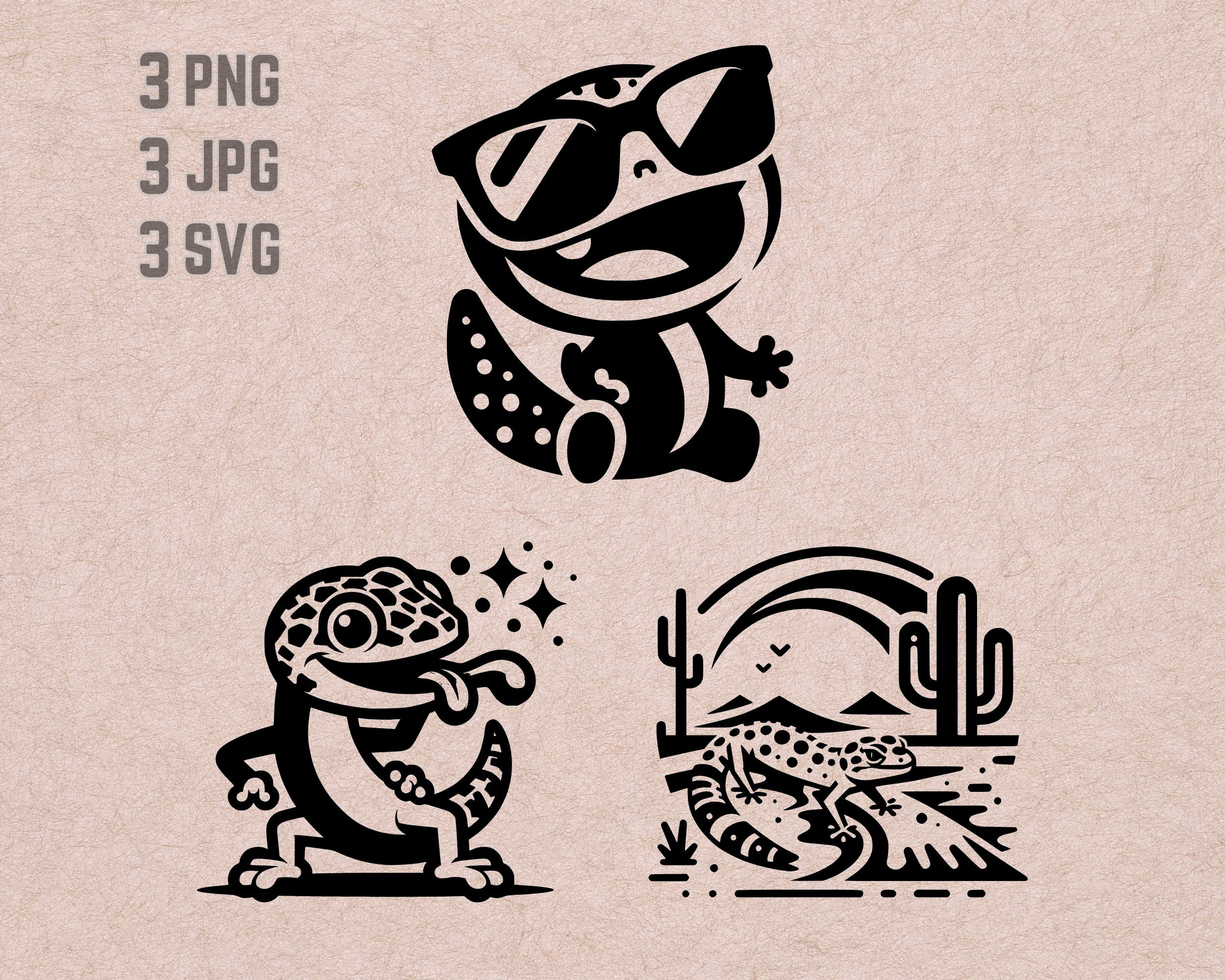 Leopard Gecko Svg Designs, Leopard Gecko Logo, Reptile PNG, Leopard ...