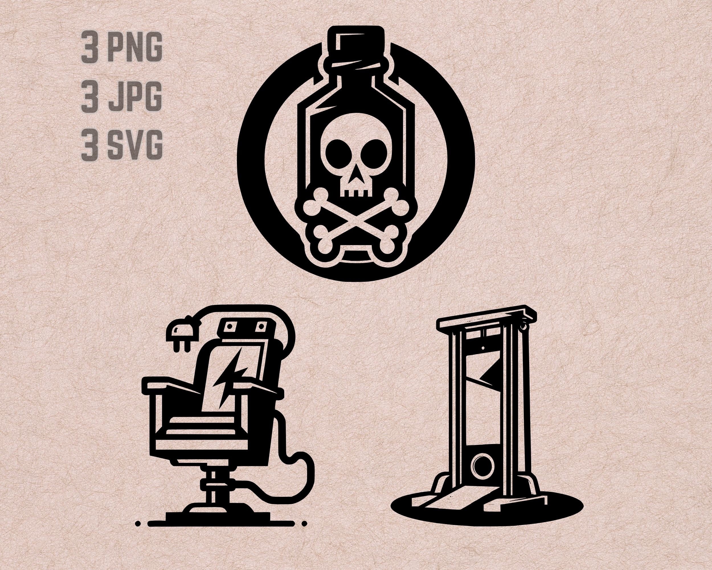 Torture SVG Designs, Poison Logo, Electric Chair Vector, Skull PNG ...