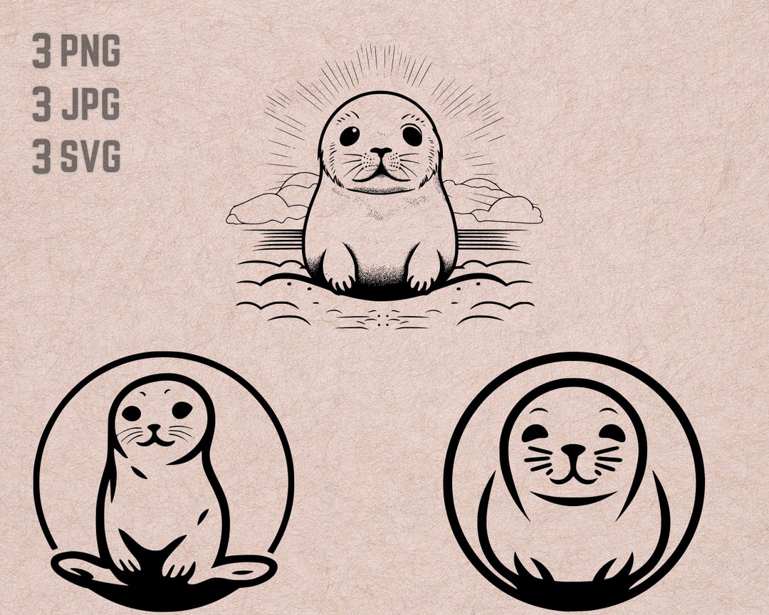 Diseños de svg de foca bebé, vector de logotipo de foca, PNG de foca ...