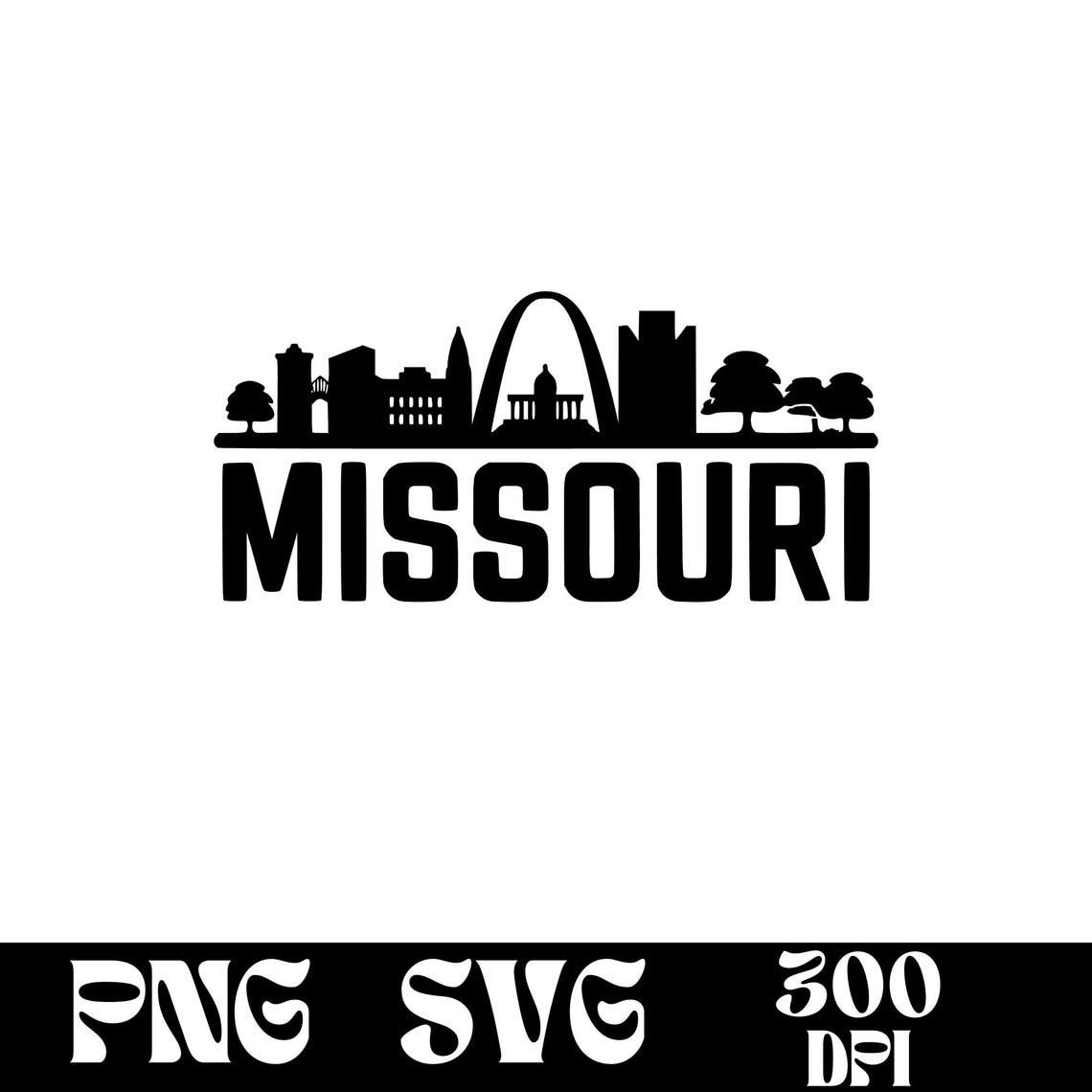 Missouri SVG Design, Missouri Logo, Missouri Vector, Missouri Skyline ...