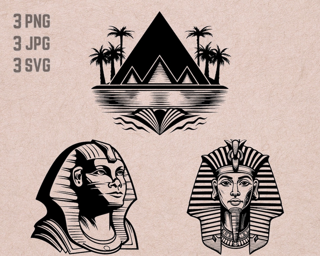 Egypt SVG Designs, Egypt Logo, Pyramids Vector, Pharaohs Png, Egypt ...