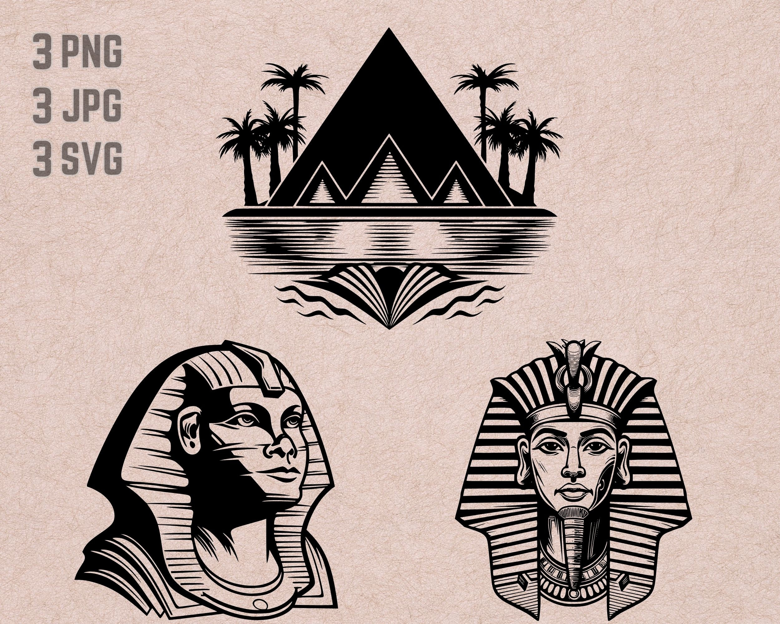Egypt SVG Designs, Egypt Logo, Pyramids Vector, Pharaohs Png, Egypt ...