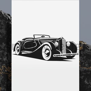 Vintage Convertible Car SVG Designs, Classic Convertible Car ...