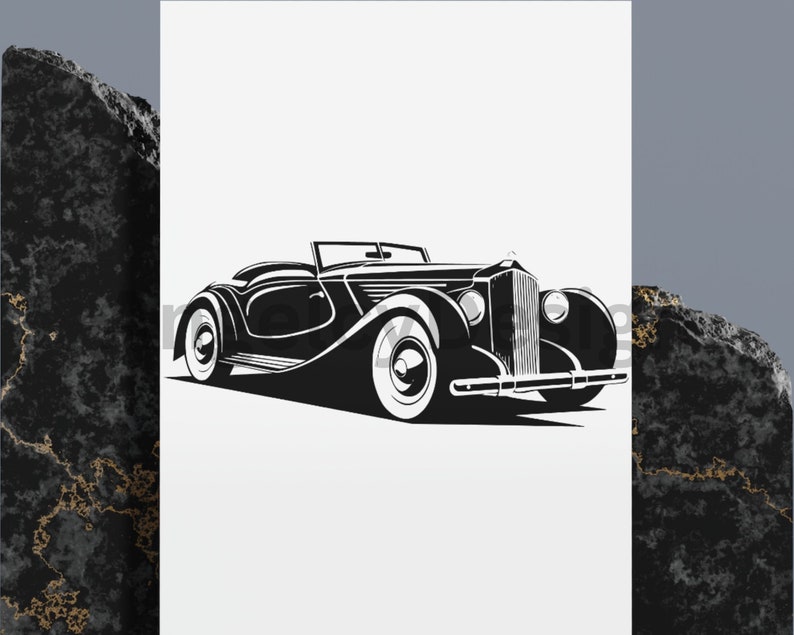 Vintage Convertible Car SVG Designs, Classic Convertible Car ...