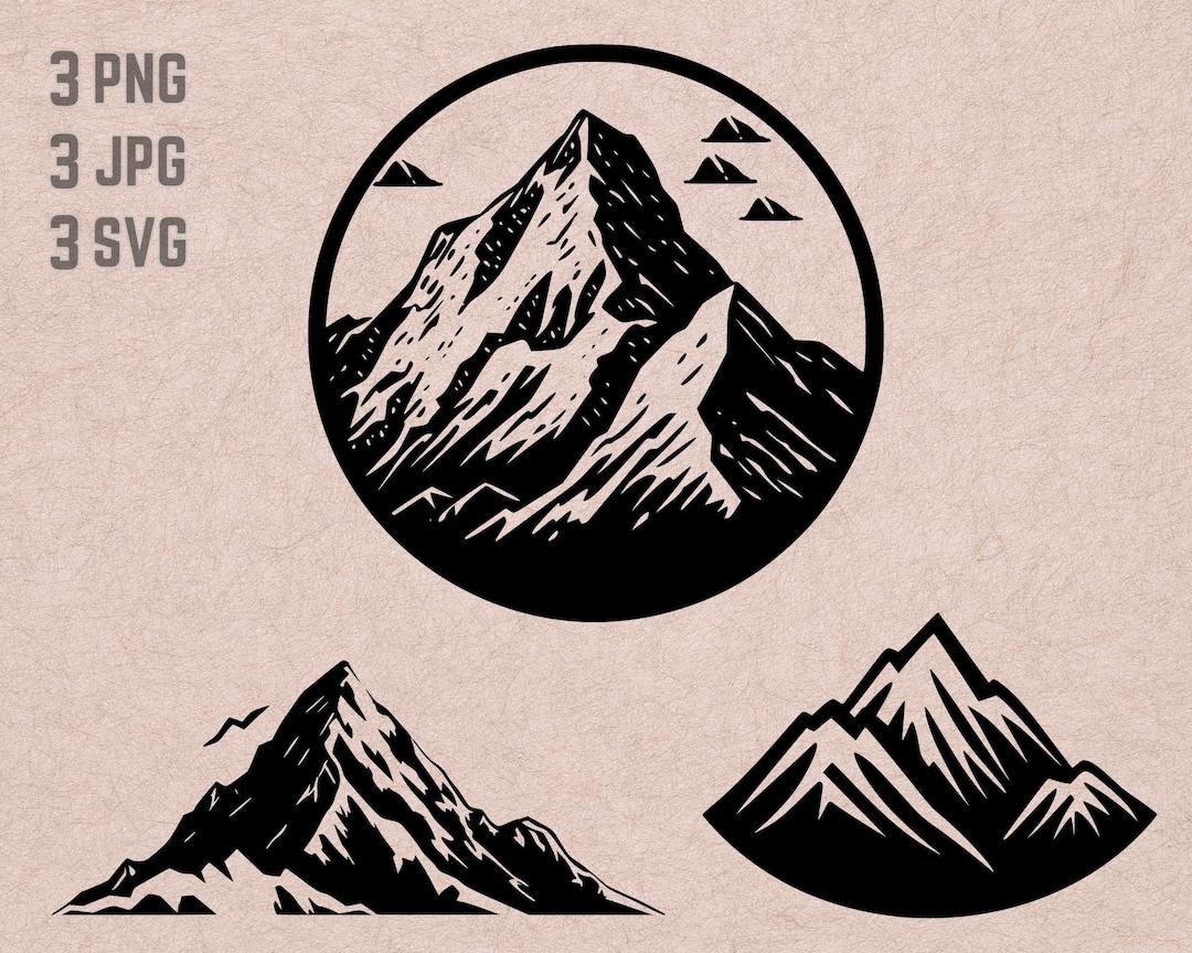 Snow Mountains Svg Designs, Mountain Ridge Logo Vector, North Pole PNG ...