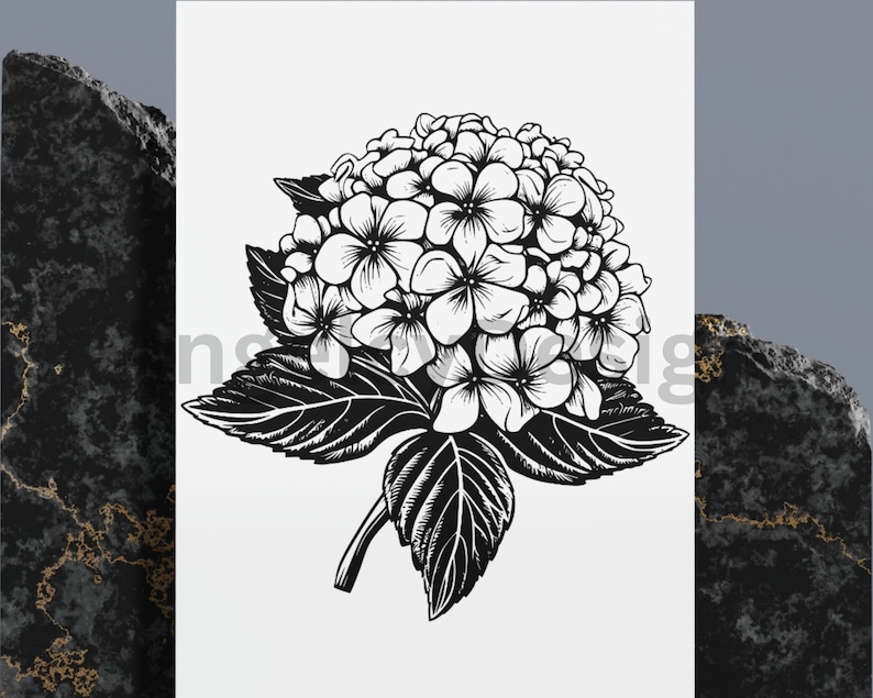 Hydrangea SVG Designs, Hydrangea Logo, Flower Vector, Hydrangea Bouquet ...