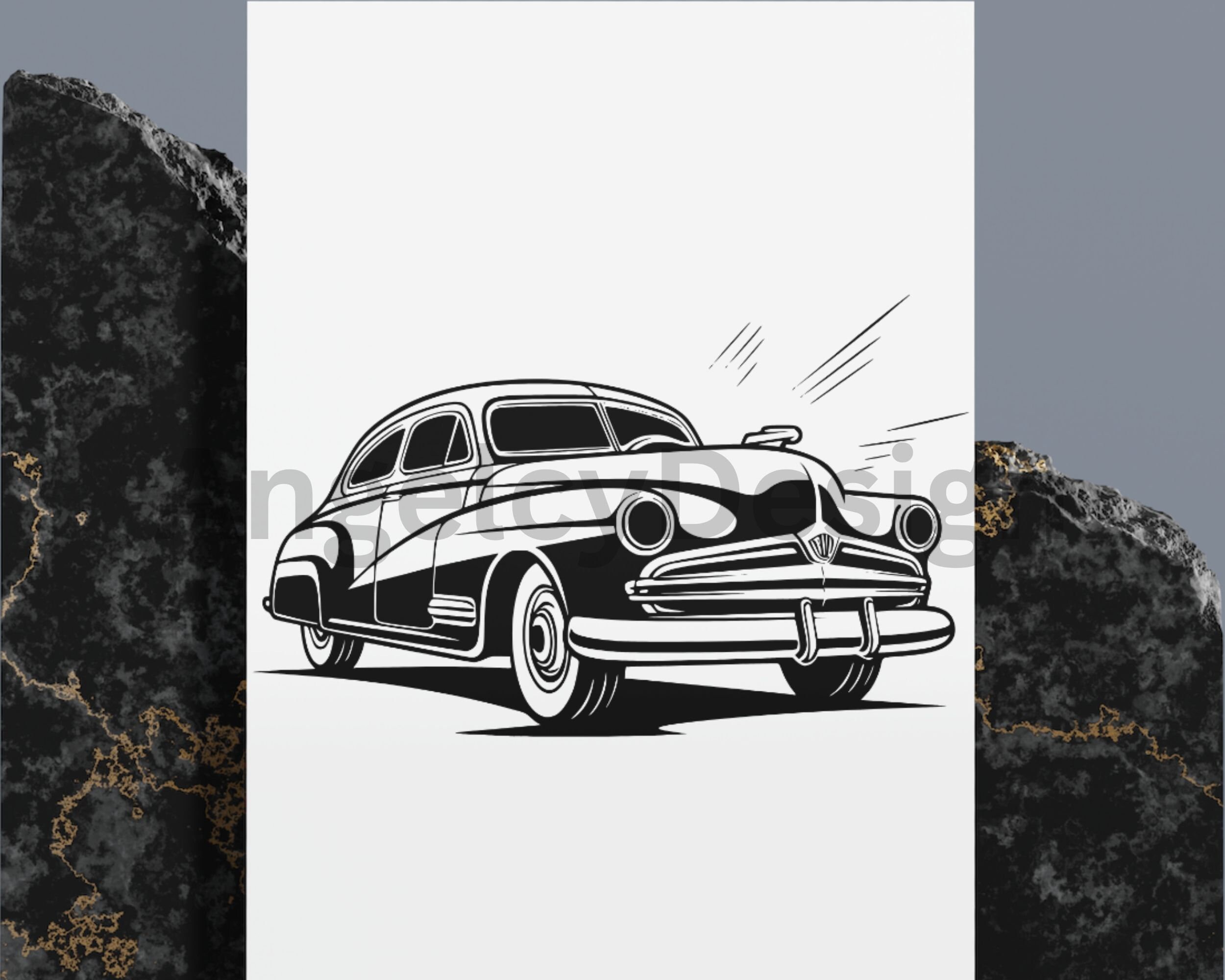 Vintage Classic Car SVG Designs, Classic Car, Retro Car Vector, Classic ...