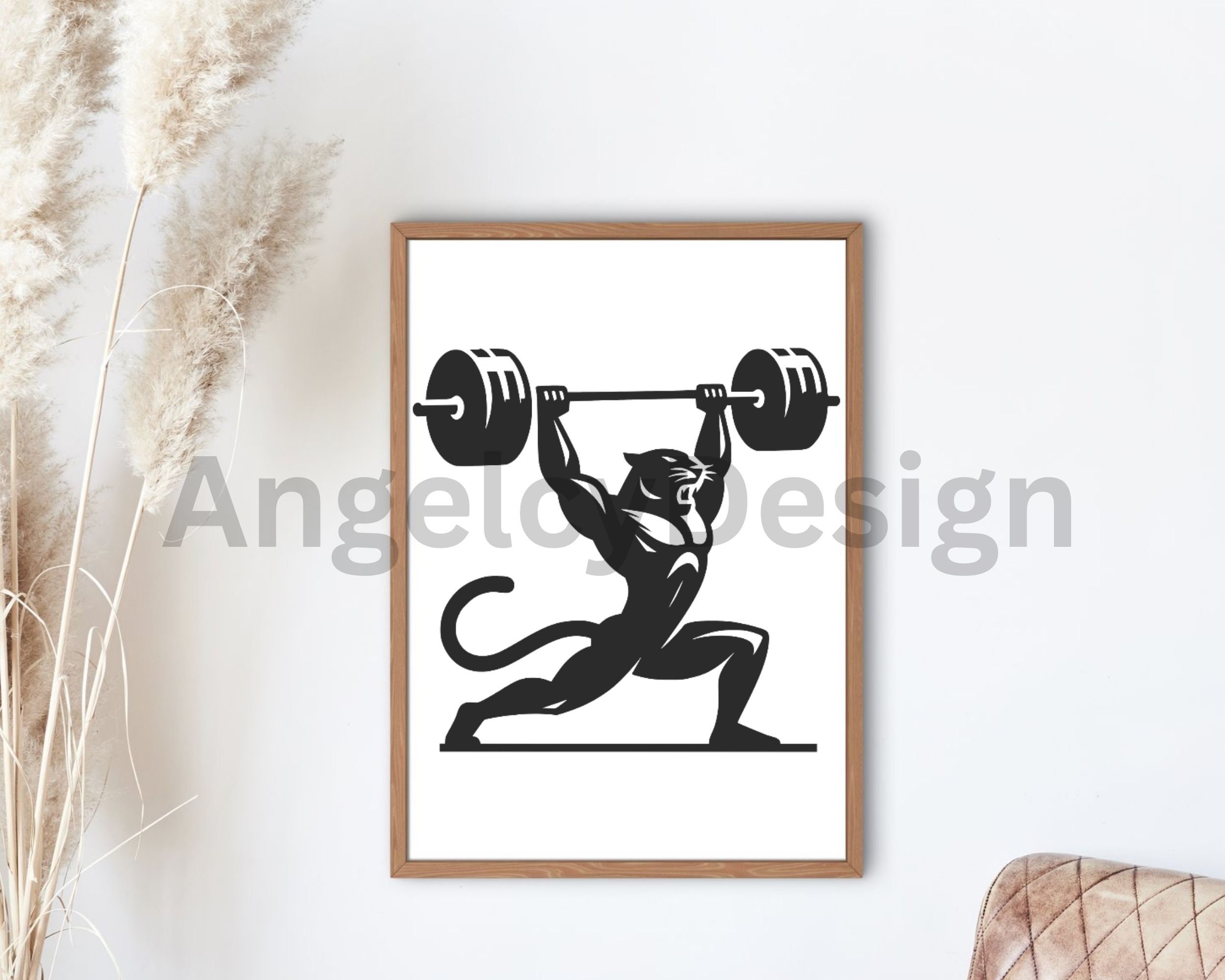 Panther Bodybuilder Svg Designs, Gym Logo Vector, Panther Fitness PNG ...