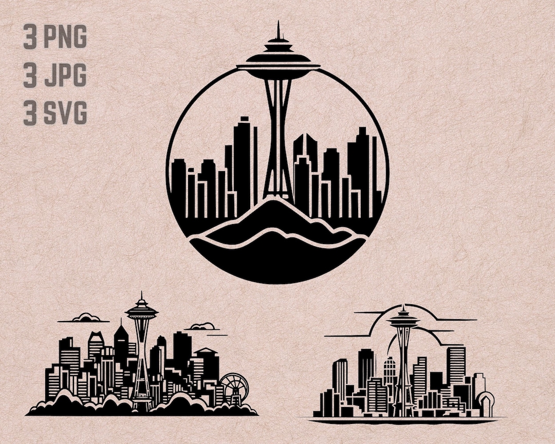 Seattle Skyline SVG Designs, Seattle Logo, Seattle Skyline Vector ...