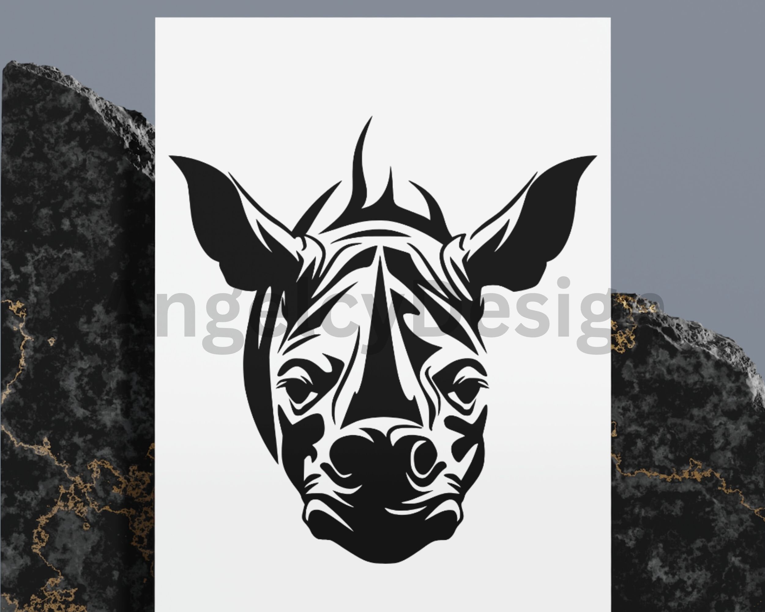 Rhino Jungle Scene Svg Designs Rhinoceros Logo Vector Safari - Etsy