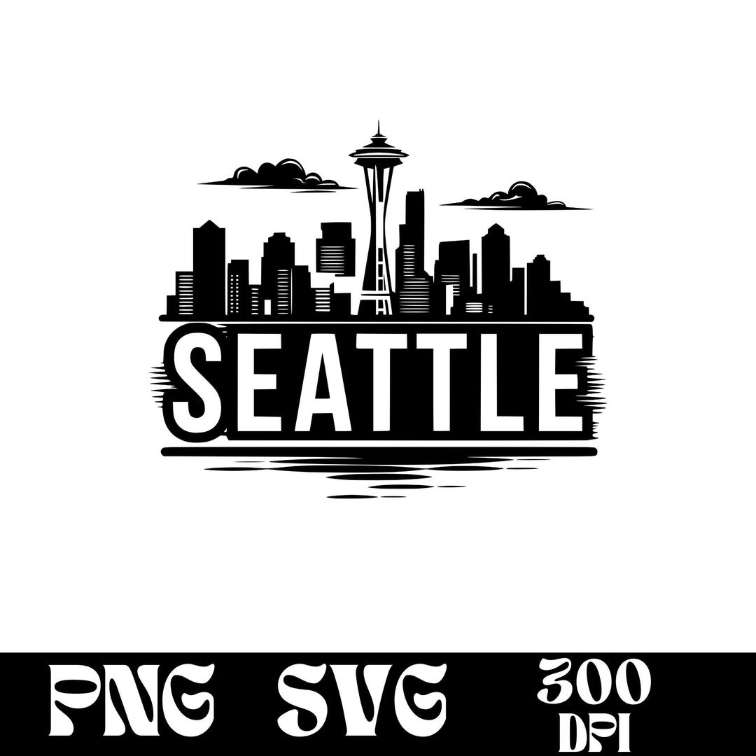 Seattle Skyline SVG Design, Seattle Logo, Seattle Skyline Vector ...