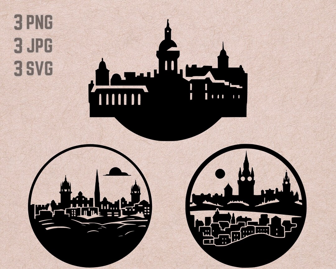 Edinburgh Skyline SVG Designs, Edinburgh Logo, Edinburgh Skyline Vector ...