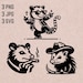 Possum SVG Designs, Possum Logo, Cowboy Hat Possum Vector, Smoking ...
