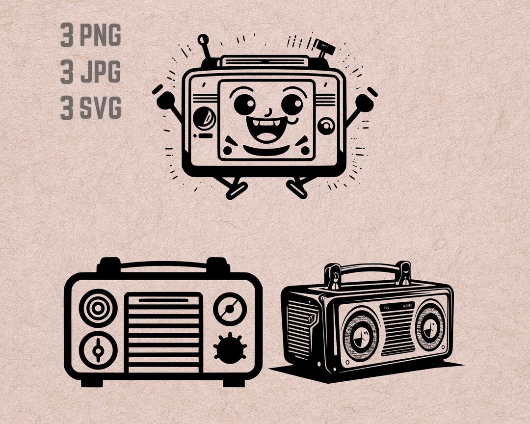 Radio SVG Designs, Radio Logo, Music Vector, Boombox PNG, Radio Bundle ...