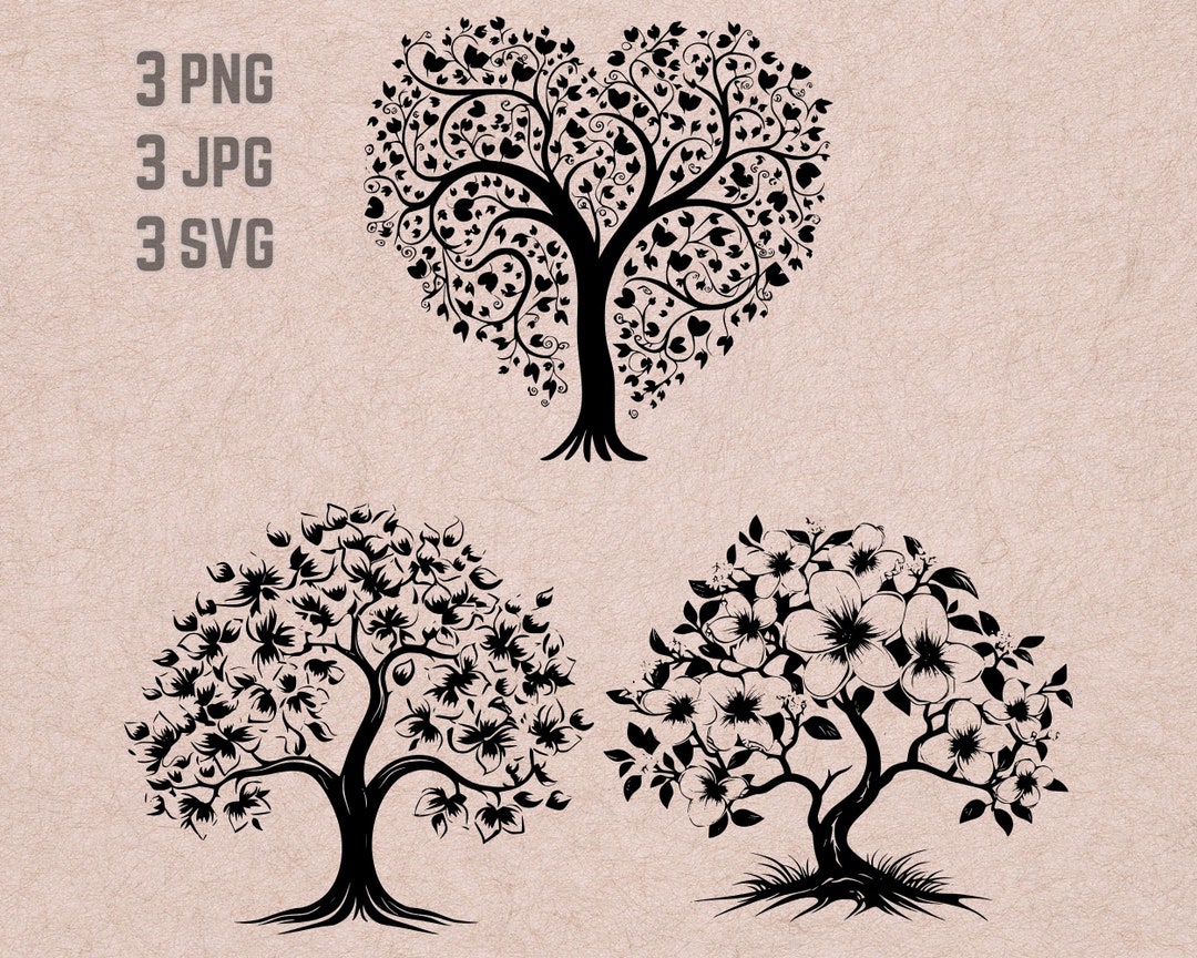 Dogwood Tree SVG Designs, Dogwood Tree Logo, Dogwood Tree Heart Vector ...