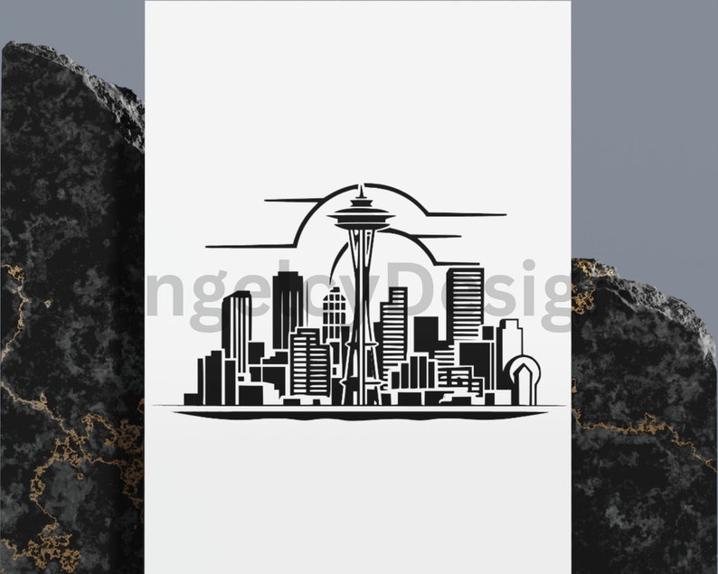 Seattle Skyline SVG Designs, Seattle Logo, Seattle Skyline Vector ...