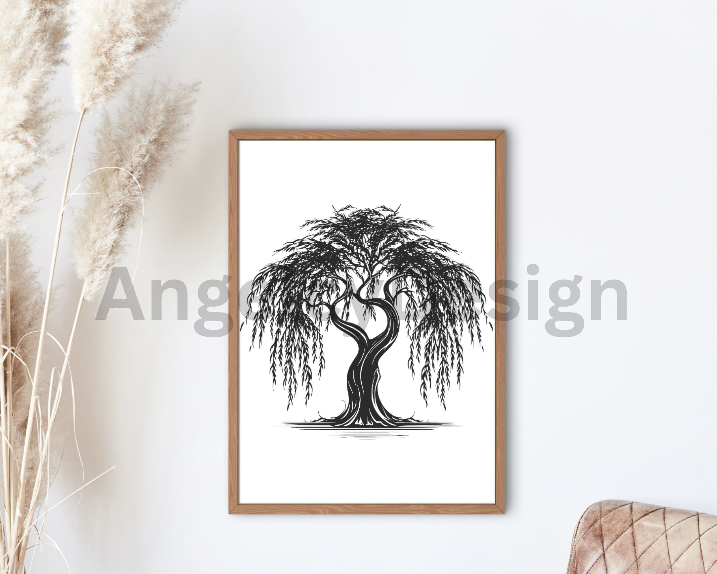 Willow Tree SVG Designs, Willow Tree Logo, Willow Tree Heart Vector ...