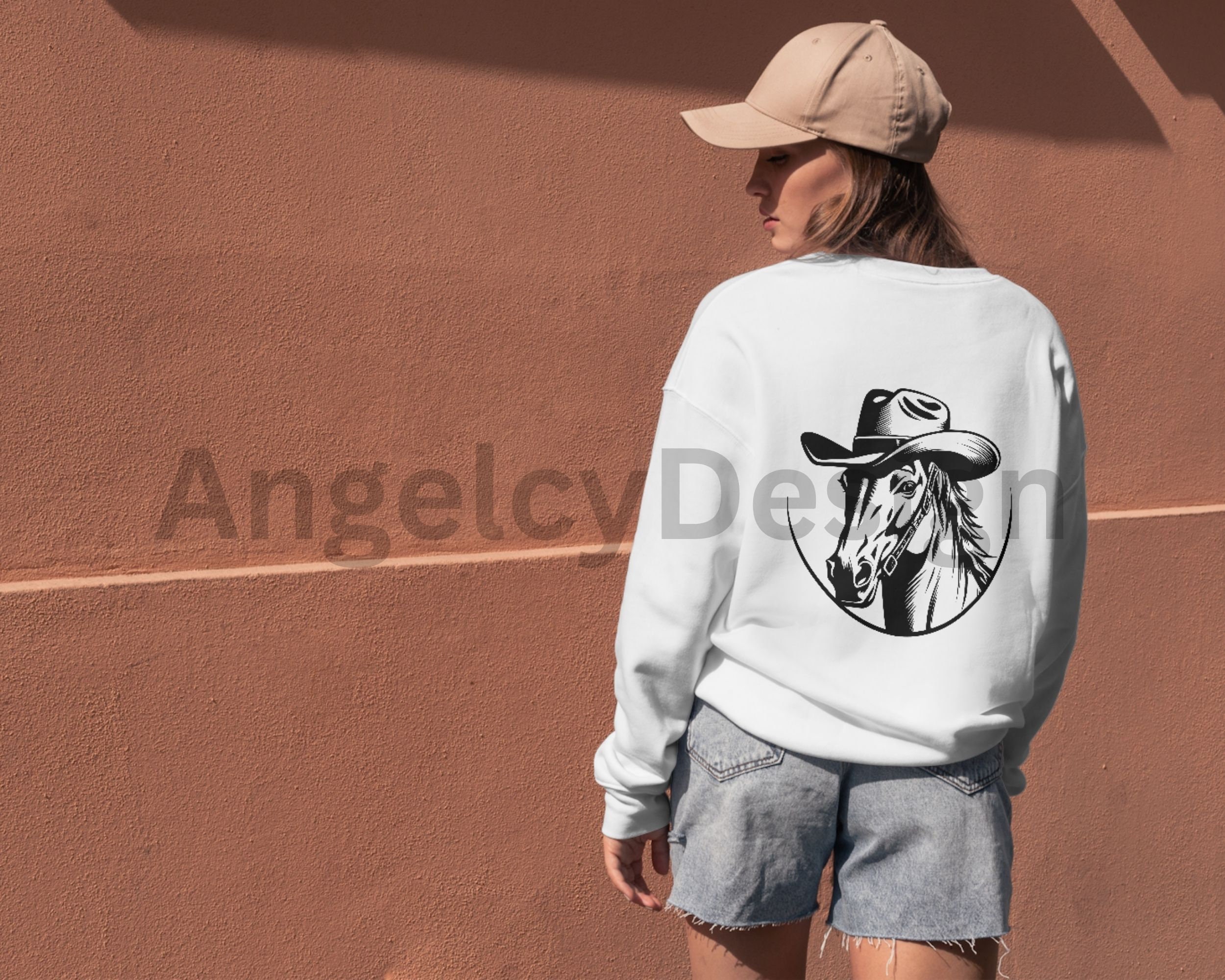 Horse Head With Cowboy Hat SVG Designs Horse Logo Cowboy - Etsy