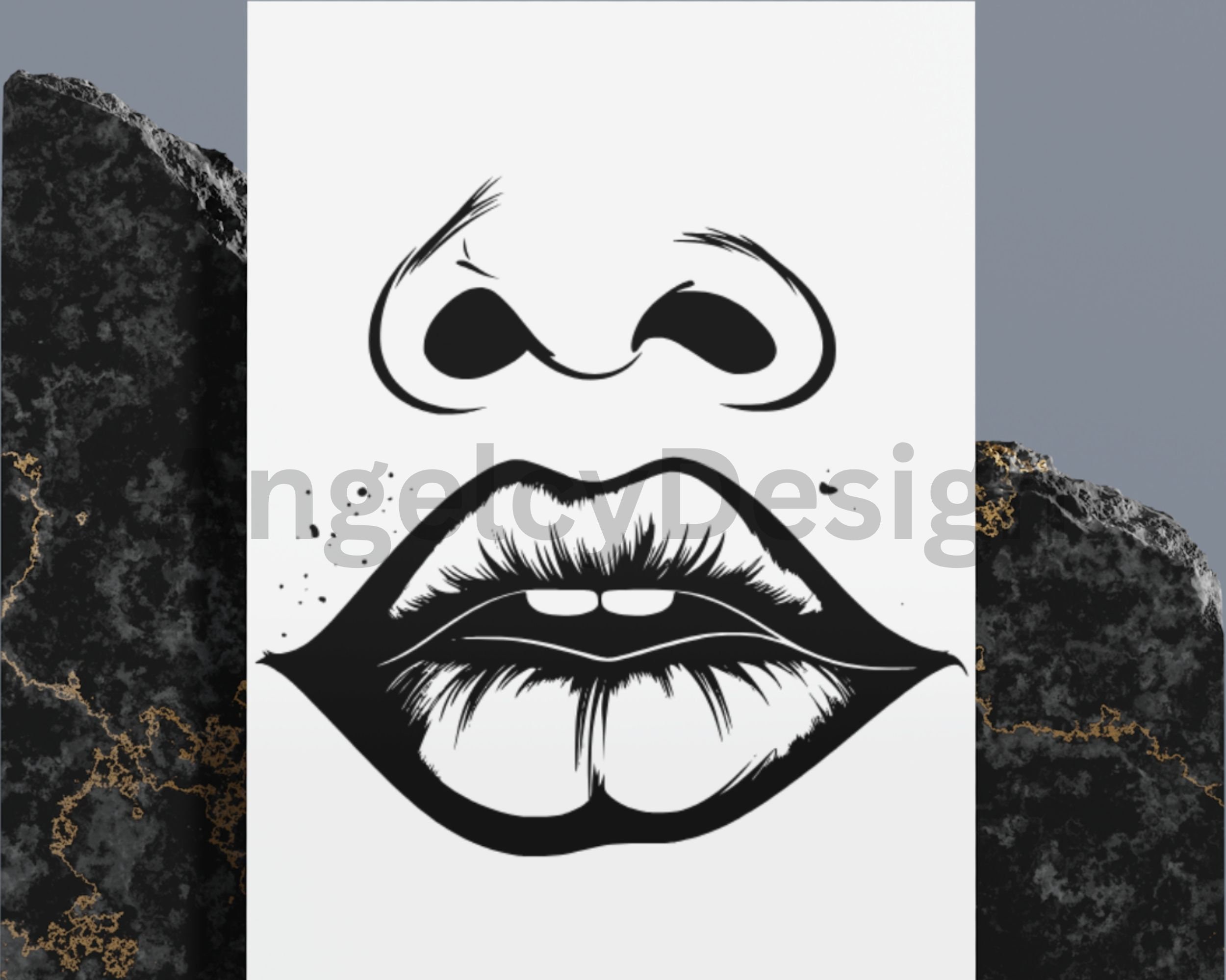 Lips SVG Designs, Lips Logo, Mouth Vector, Teeth PNG, Lips Bundle ...