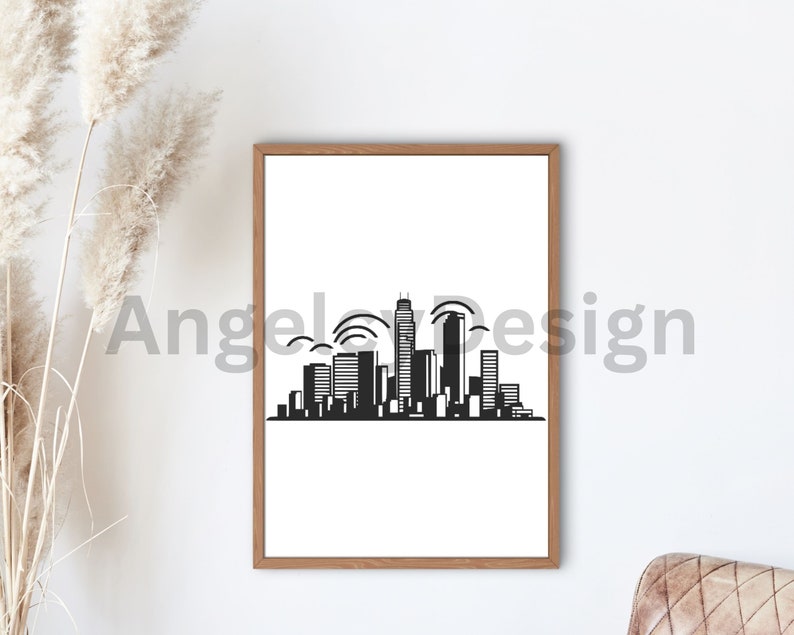 Los Angeles Skyline SVG Designs, Los Angeles Logo, Los Angeles Skyline ...