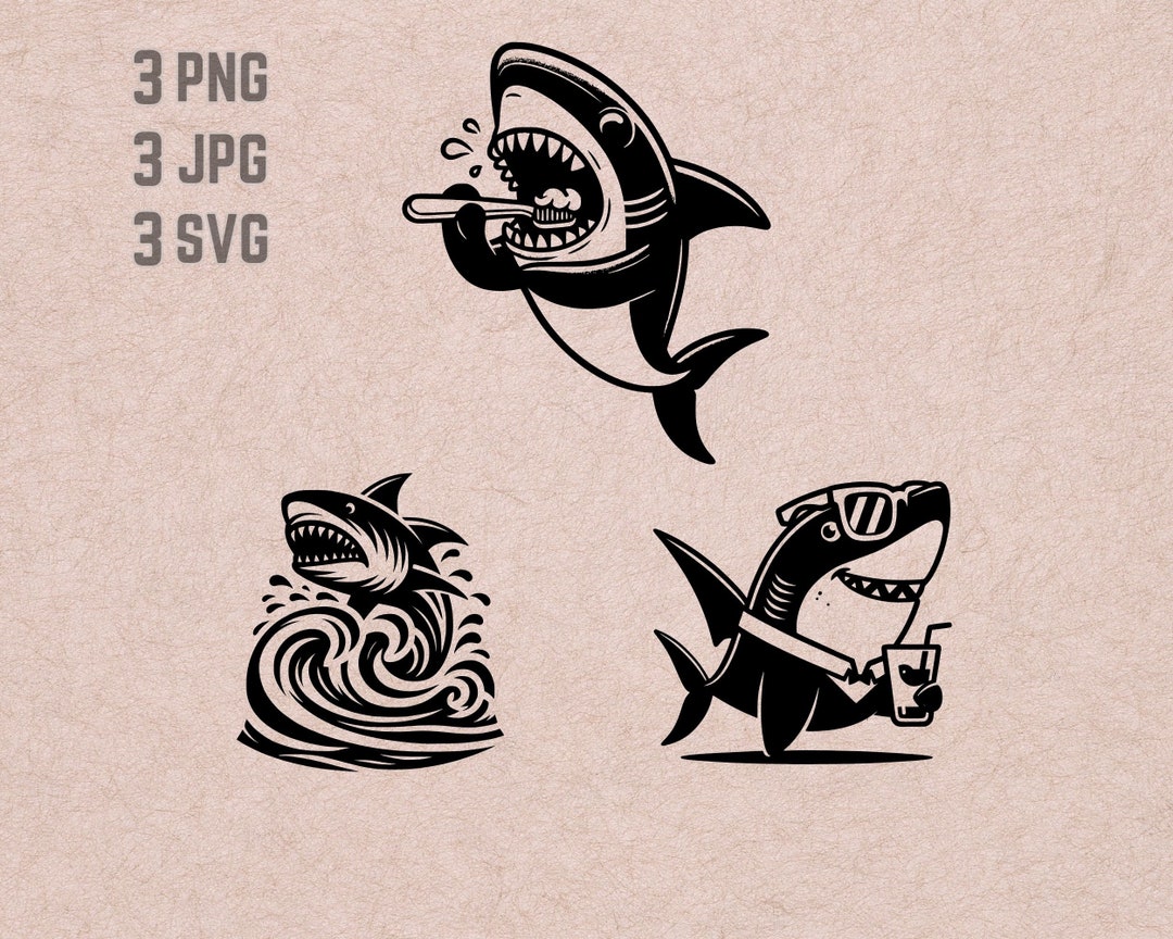 Shark Svg Designs, Shark Logo Vector, Shark Teeth PNG, Sea Creature ...