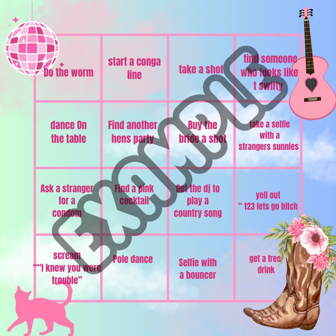 Taylor Swift Hens Bingo - Etsy