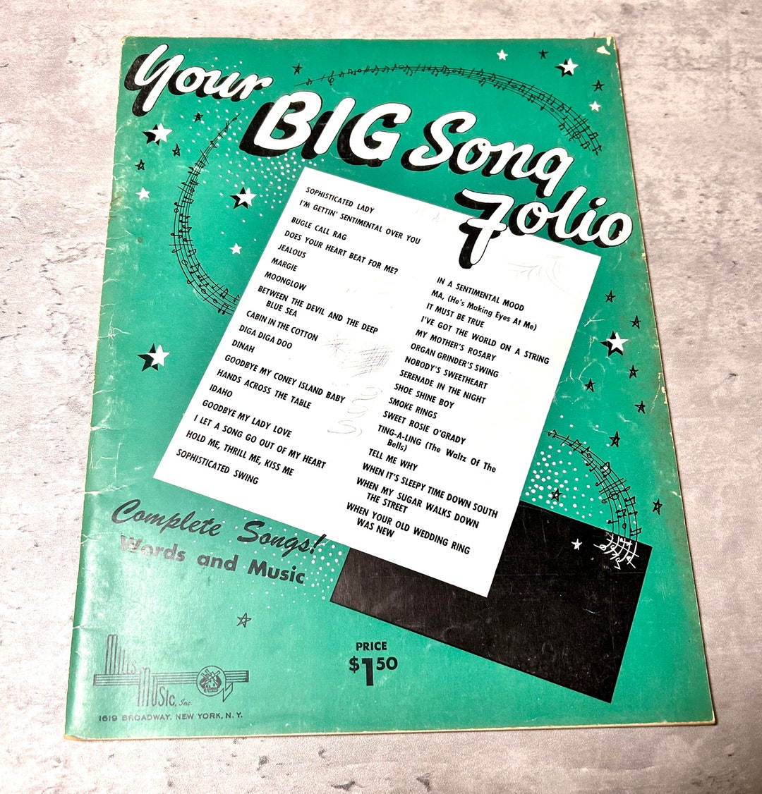 Vintage Your BIG Song Folio Sheet Music Book - Chords and Music - Etsy