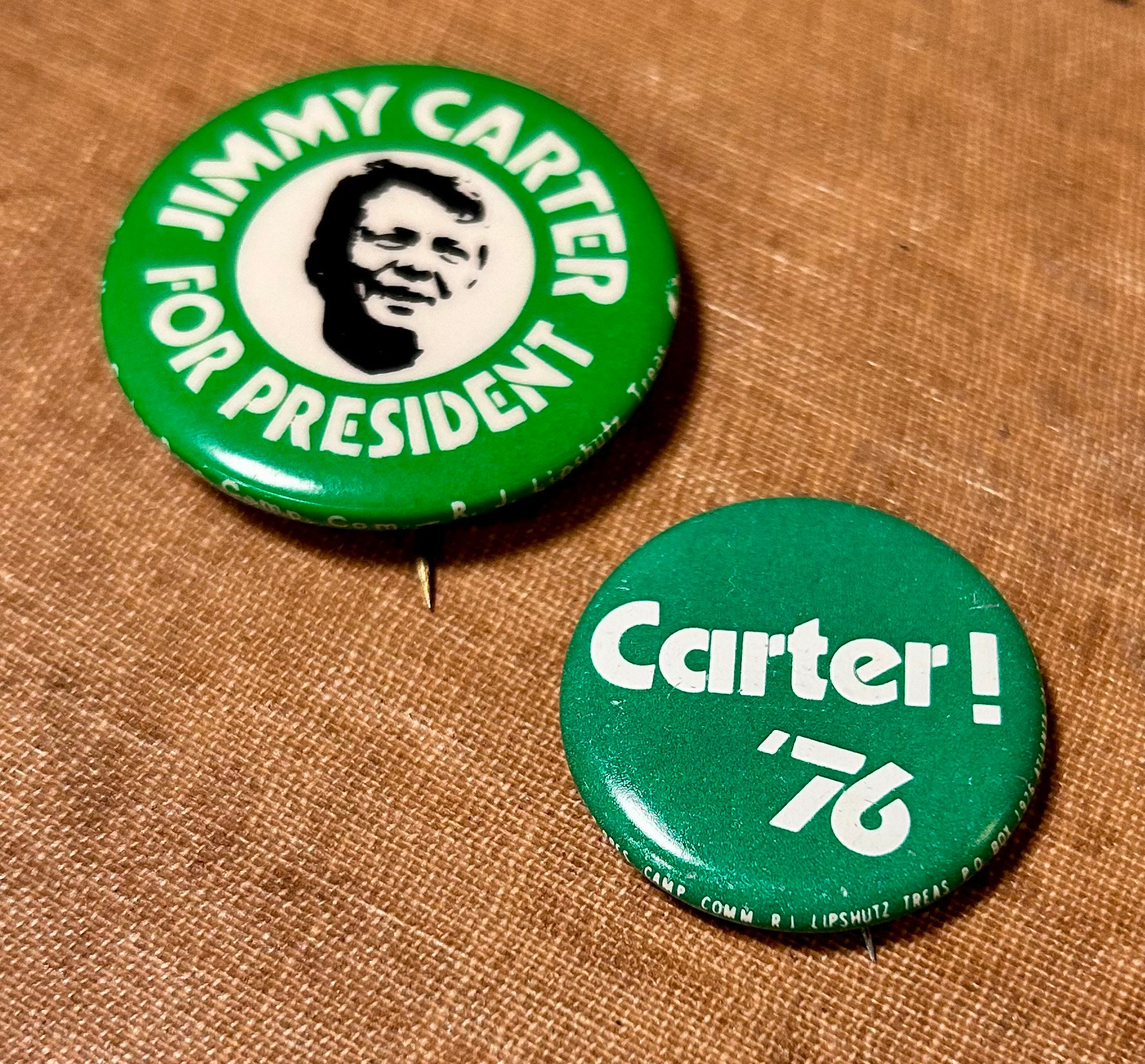 Jimmy Carter Set of Two Campaign Pin Buttons Vintage - Etsy