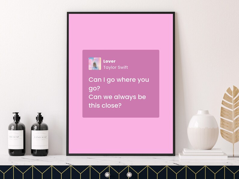 Taylor Swift Lover Spotify Lyrics Printable Wall Art Lover - Etsy Israel
