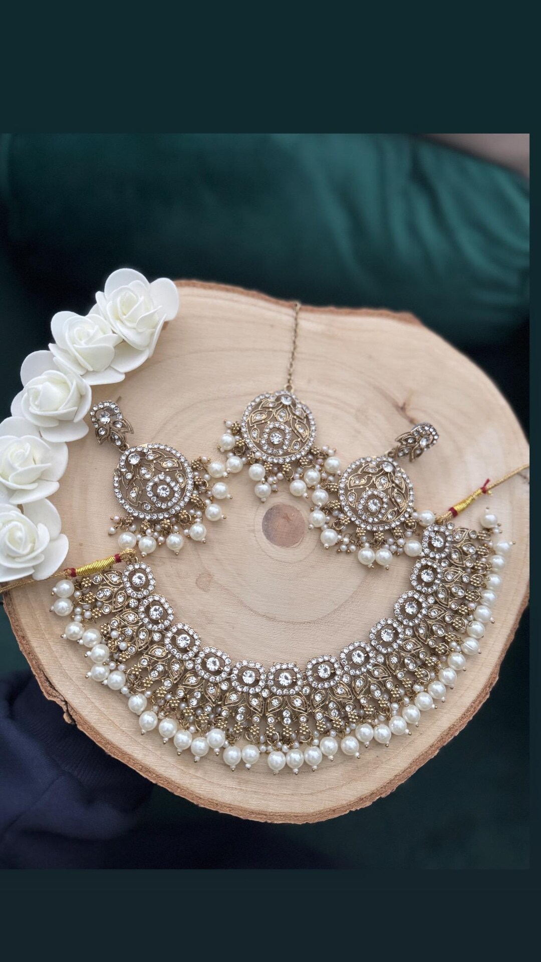 Indian Pakistani Full Jewellery Set Necklace, Earrings and Tikka Set - Etsy