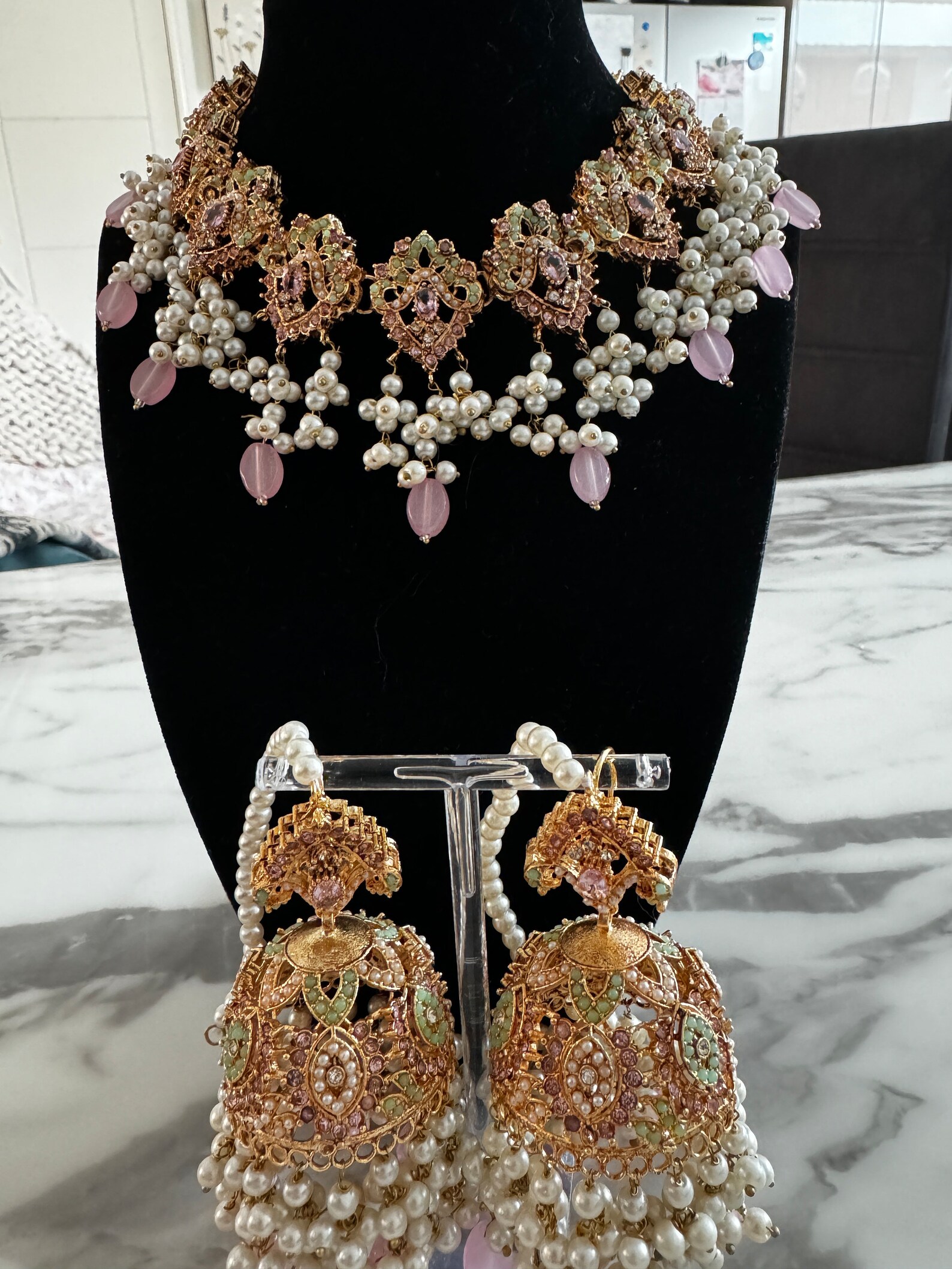 Bridal Heavy Nauratan Gold Plated Complete Set Indian Pakistani Bridal ...