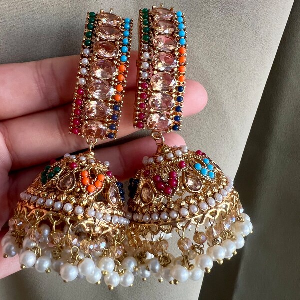 Jhumka Earrings - Etsy