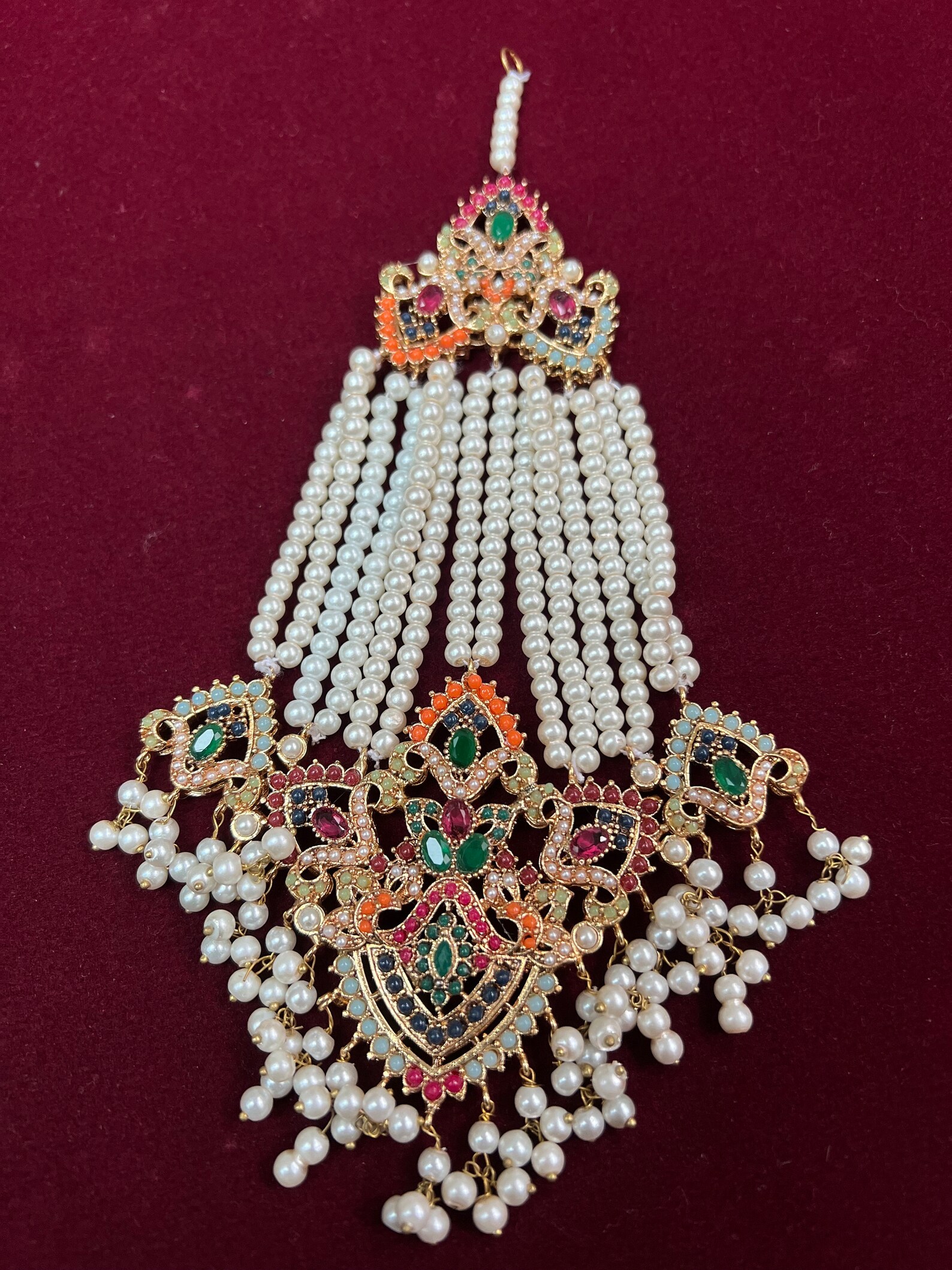 Bridal Heavy Nauratan Gold Plated Complete Set Indian - Etsy