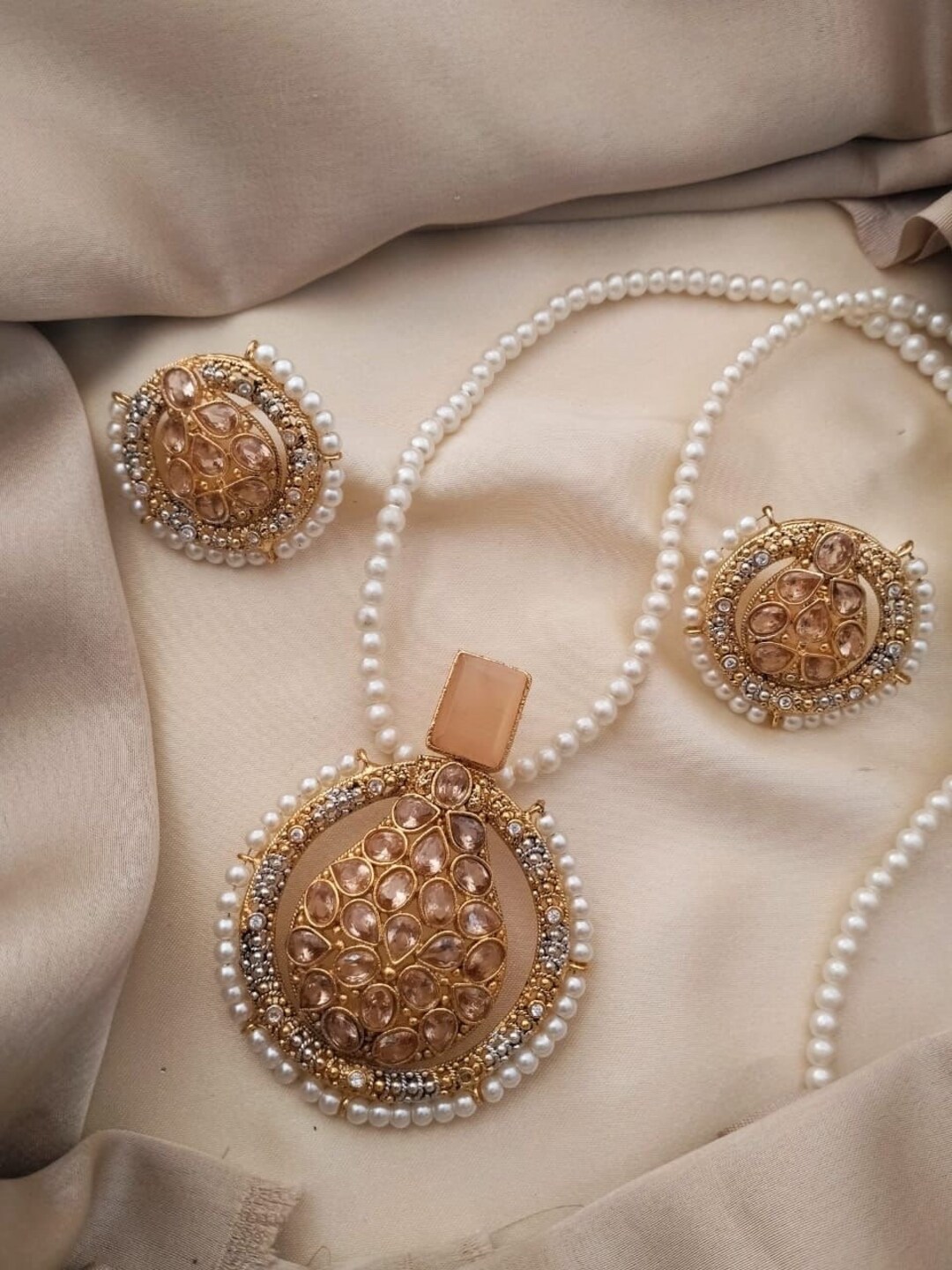 Traditional Egyptian Style Mala Style Oversized Statement Pendant and ...