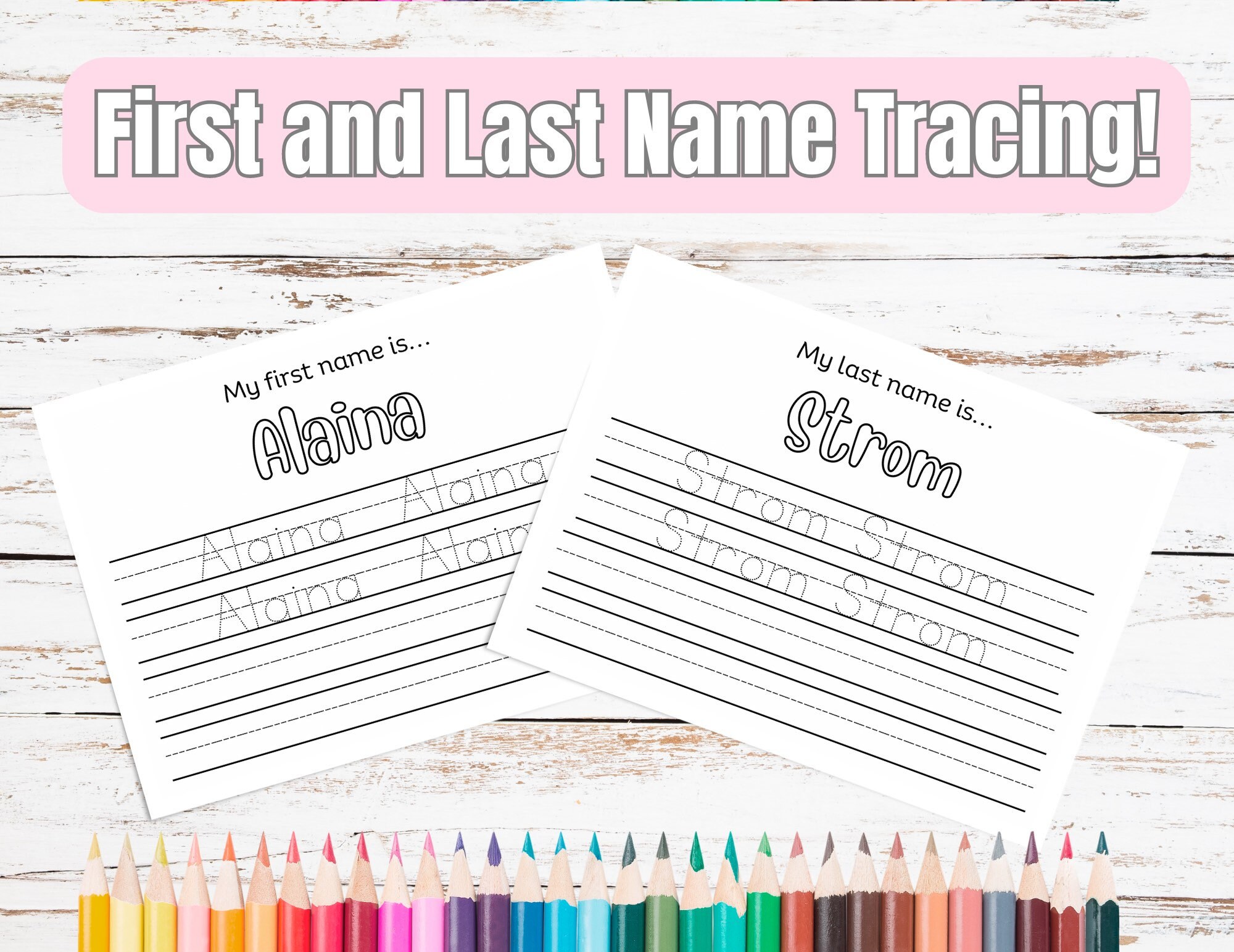 Custom Name Tracing Printable, Homeschool Writing Worksheet, I Can ...
