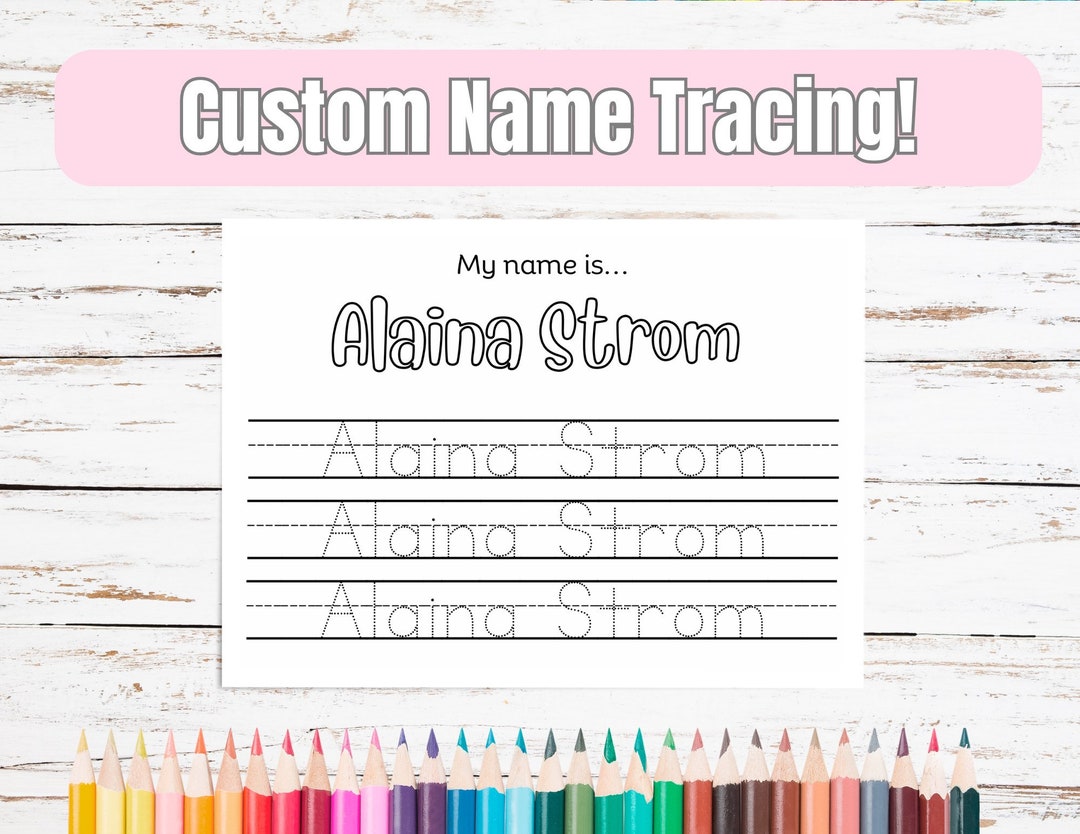 Custom Name Tracing Printable, Homeschool Writing Worksheet, I Can ...