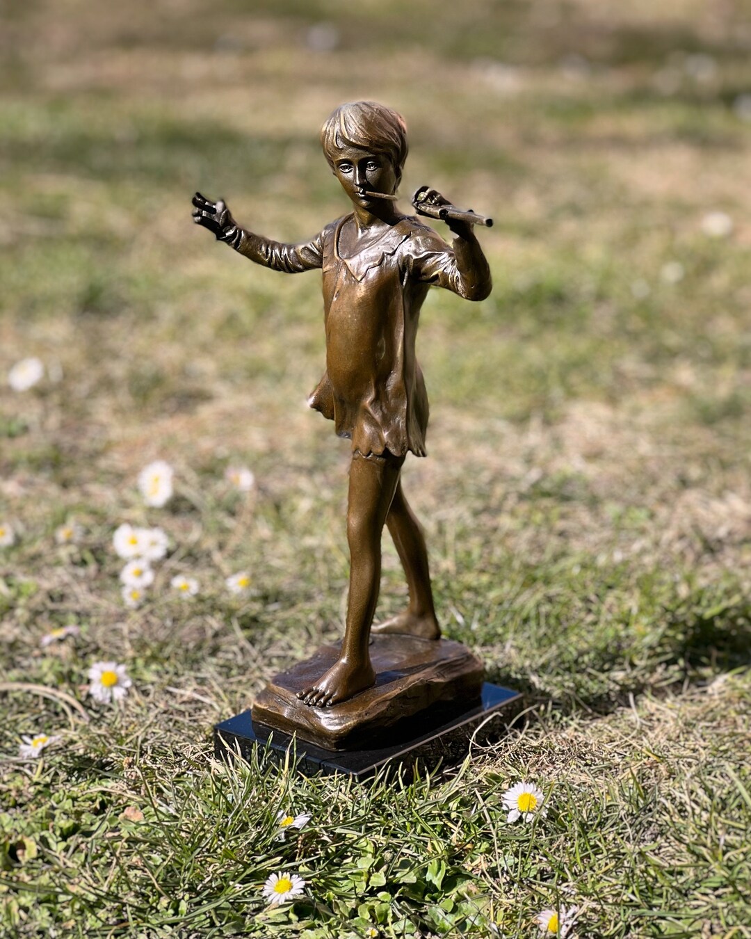 Luxury Bronze Statue of the Boy Peter Pan Decoration Fairytale Gift ...