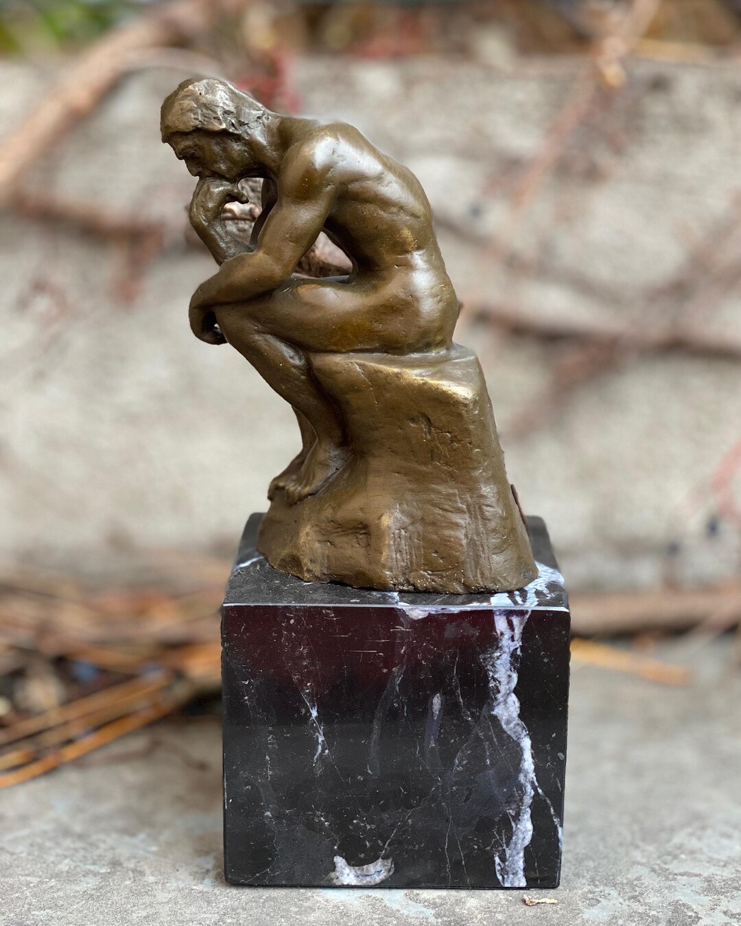 Bronze Statue Figurine the Thinker, Replica of Auguste Rodin ...