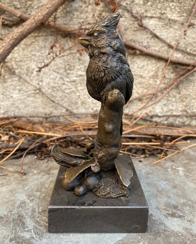 Cute Bronze Statue of Cardinal Bird Decoration Modern Art - Etsy