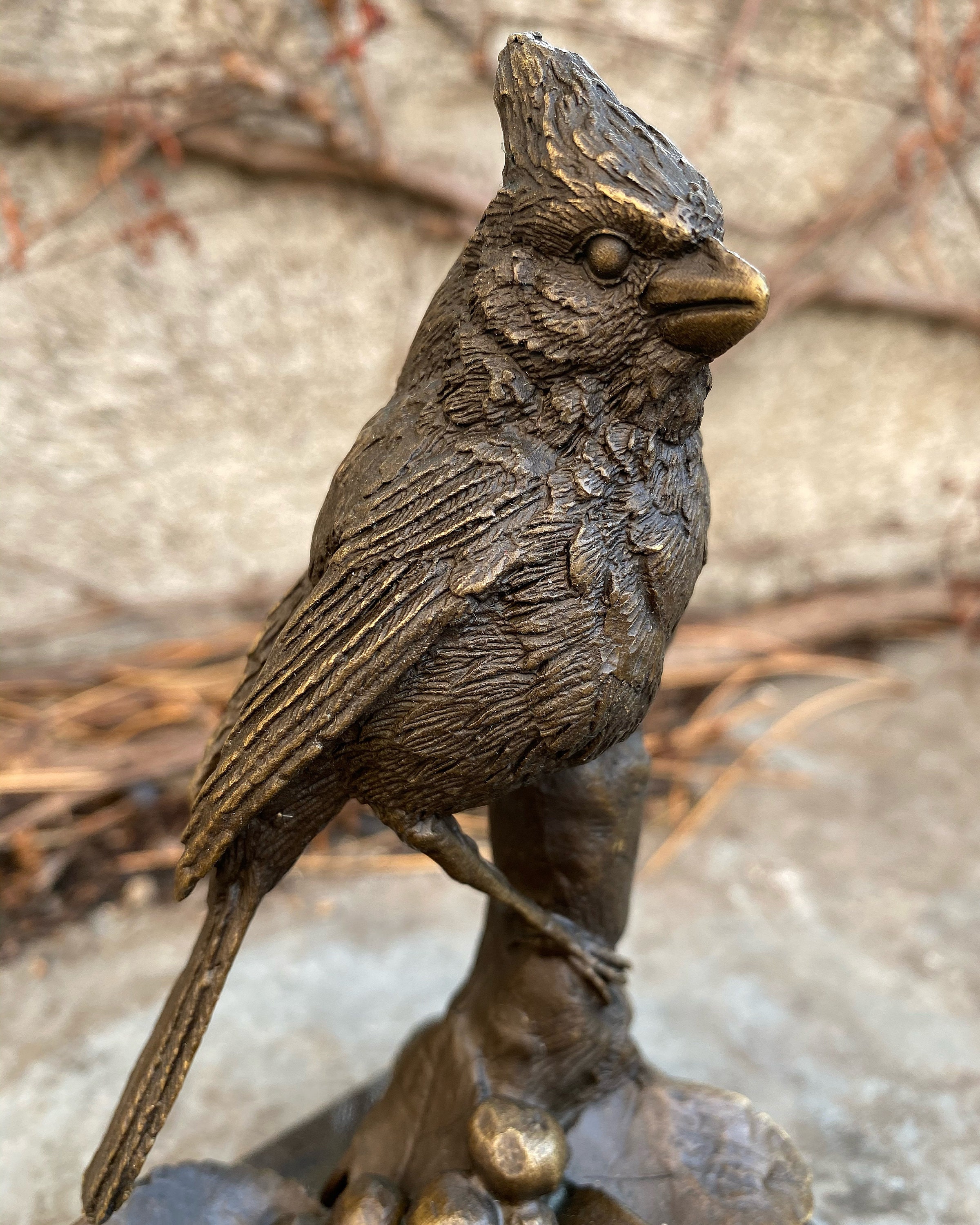Cute Bronze Statue of Cardinal Bird Decoration Modern Art - Etsy
