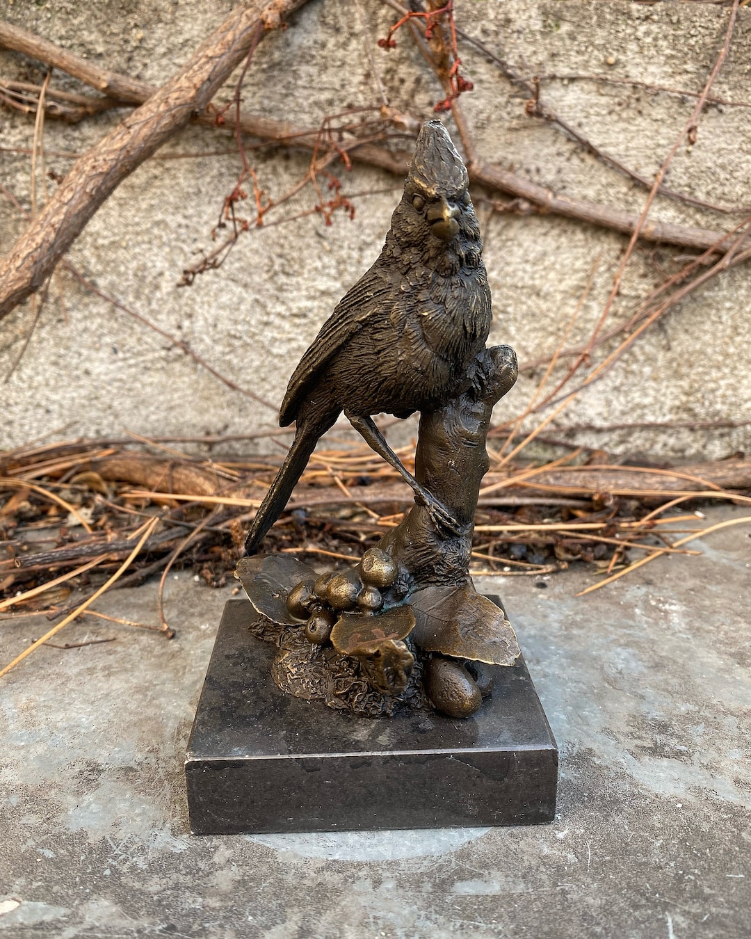 Cute Bronze Statue of Cardinal Bird Decoration Modern Art - Etsy