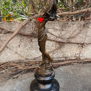 Luxury Mature Bronze Statue of Dancer Woman With a Scarf Decoration ...