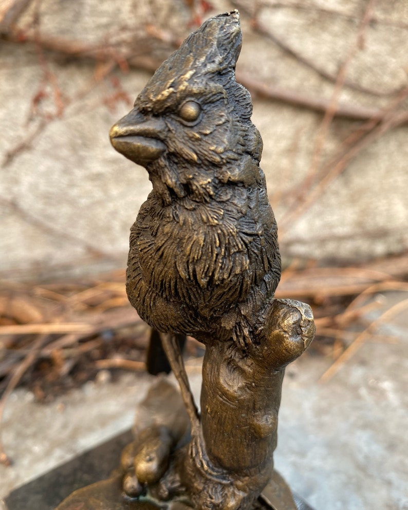 Cute Bronze Statue of Cardinal Bird Decoration Modern Art - Etsy