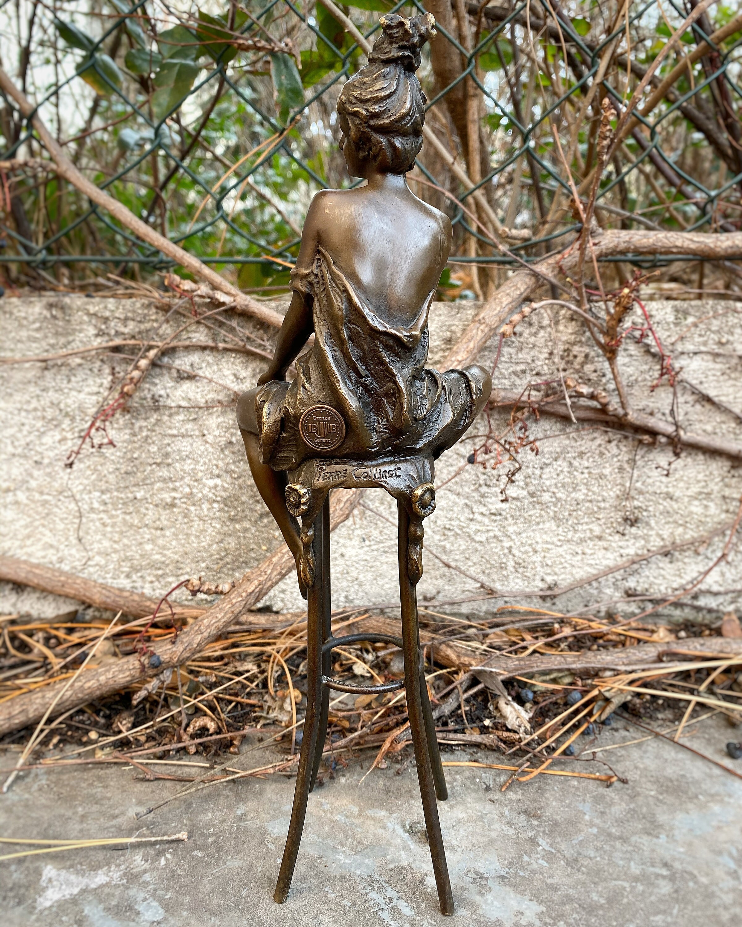 Luxury Bronze Statue of Woman on Chair Sculpture Decoration Gift Idea ...