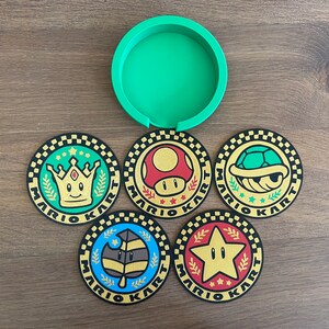 Mario Kart Coaster Set / With Holder / Game Room / Gift Idea - Etsy