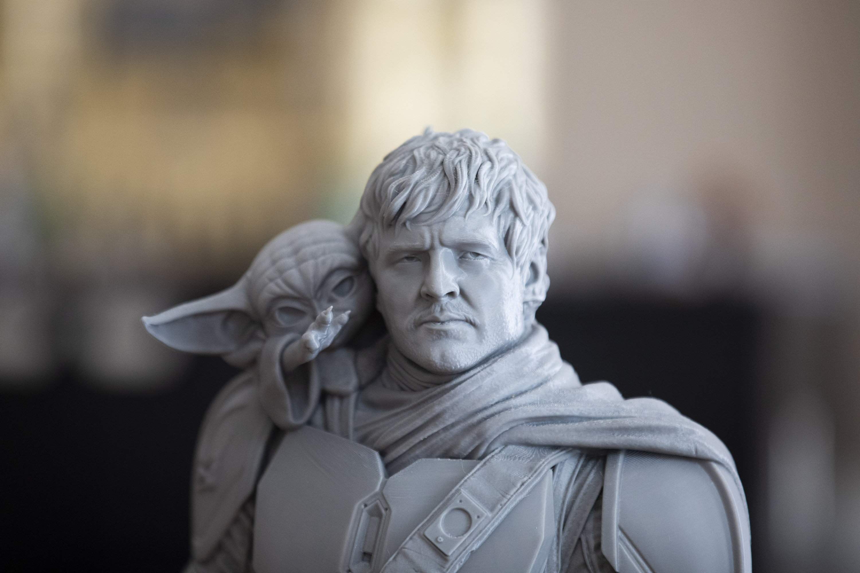 Mandalorian Din Djarin Grogu Baby Yoda, Bust Statue Display - Etsy