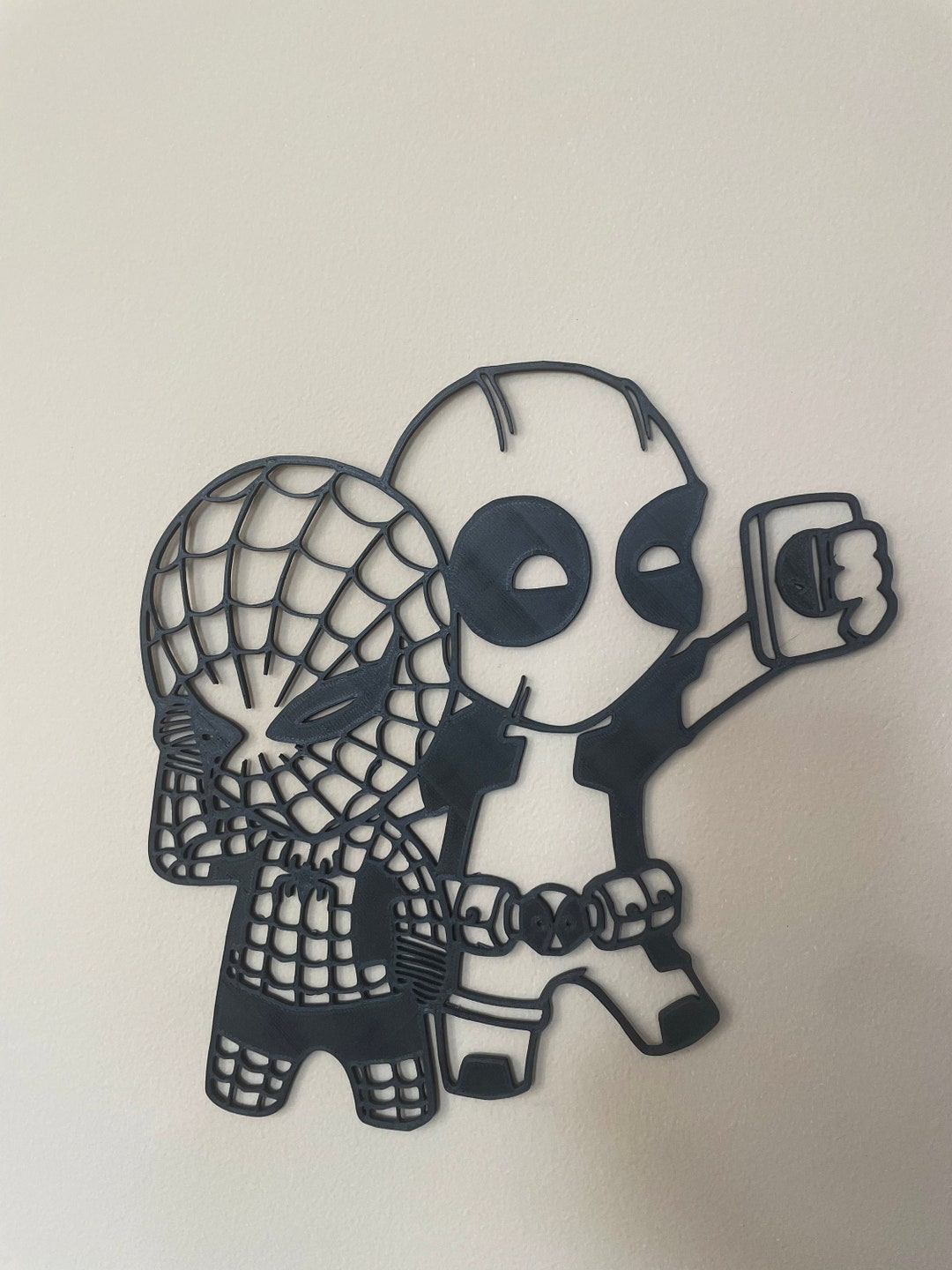 Spider-man Deadpool Best Friend Wall Art, 3d Printed - Etsy